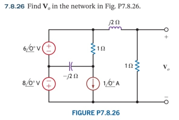 Solved 7.8.26 ﻿Find Vo ﻿in the network in Fig. | Chegg.com