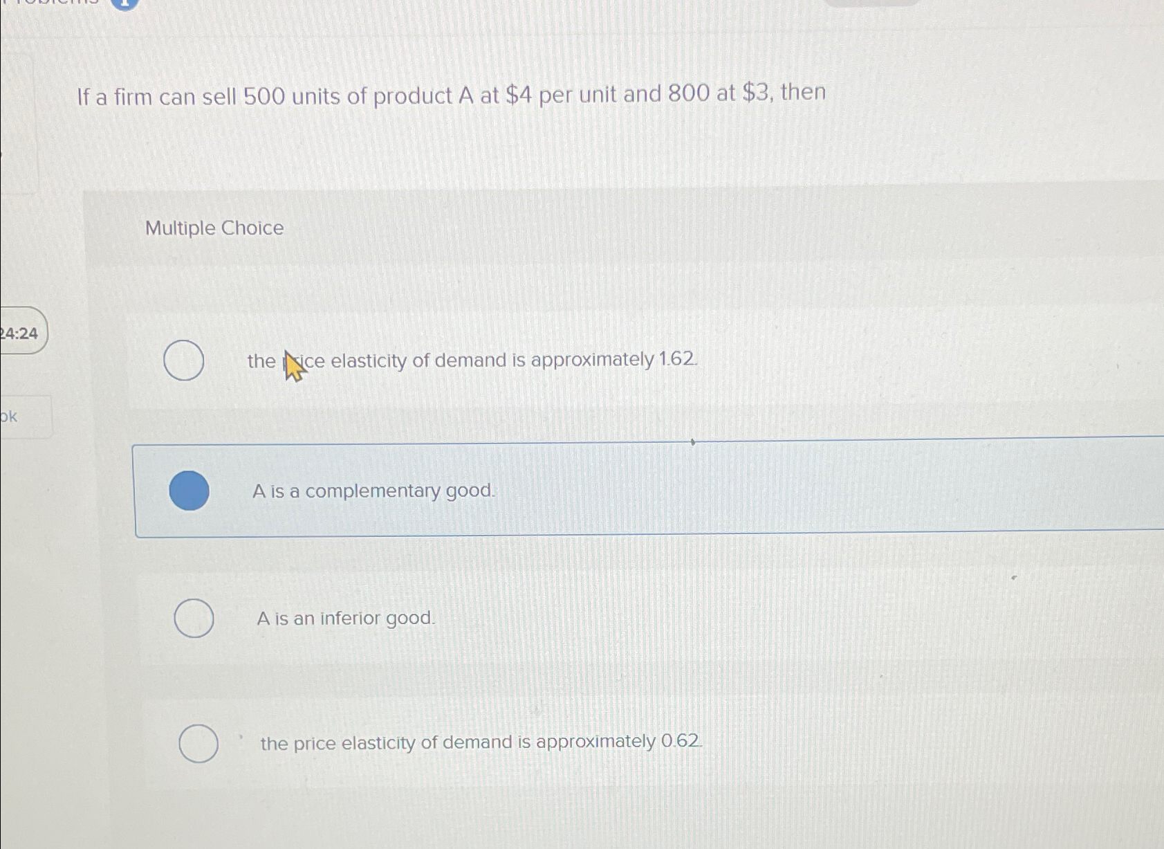 Solved If a firm can sell 500 ﻿units of product A ﻿at $4 | Chegg.com