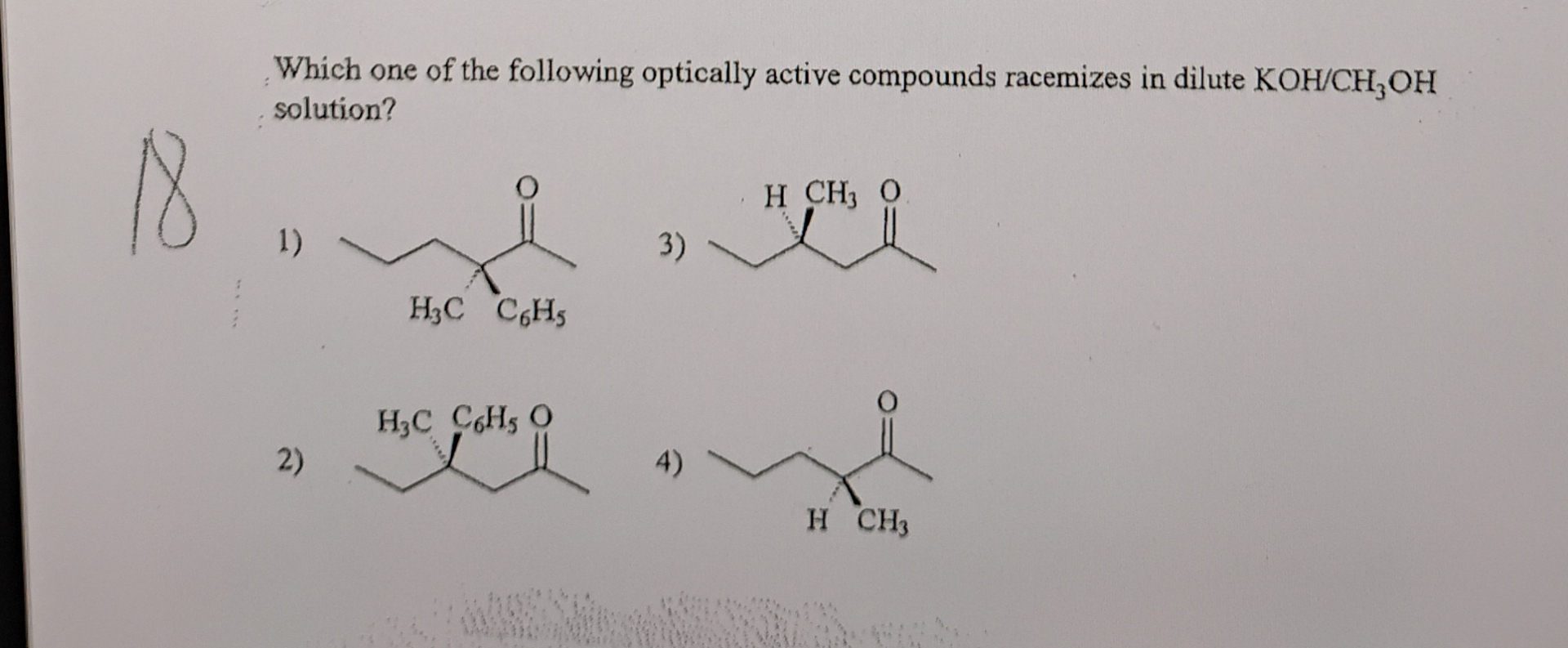 Solved Which one of the following optically active compounds | Chegg.com