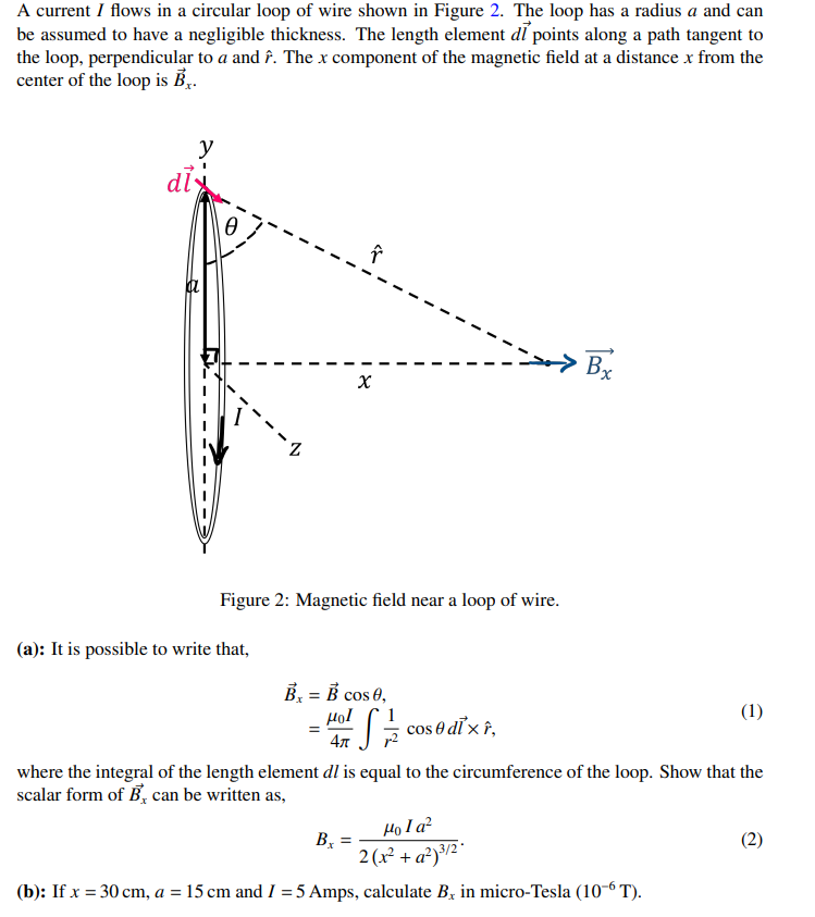 Solved A current I flows in a circular loop of wire shown in | Chegg.com