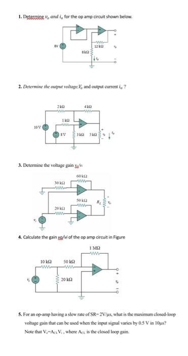 Solved 1. Detecming v0 and i0 for the op amp circuit shown | Chegg.com