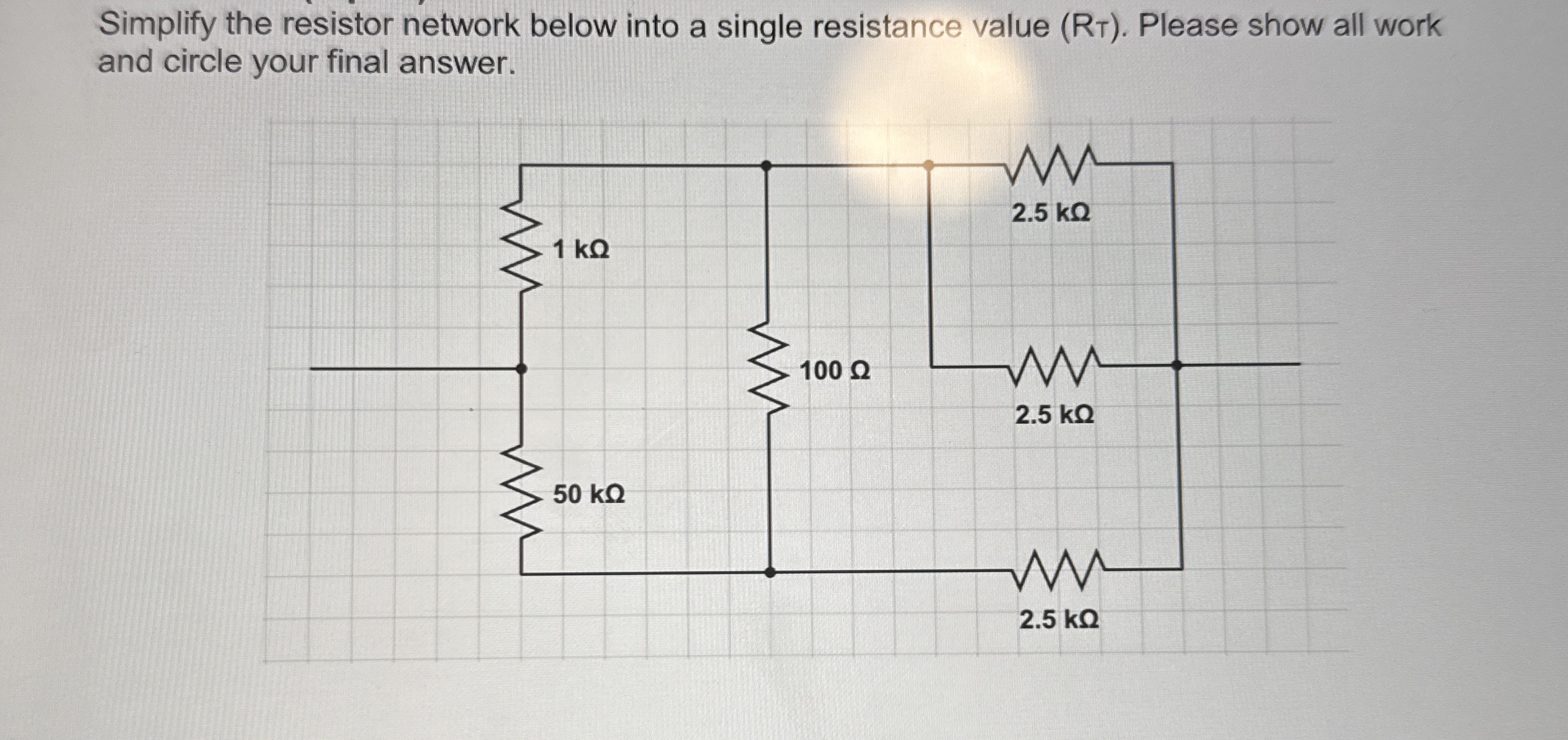 Simplify the resistor network below into a single | Chegg.com