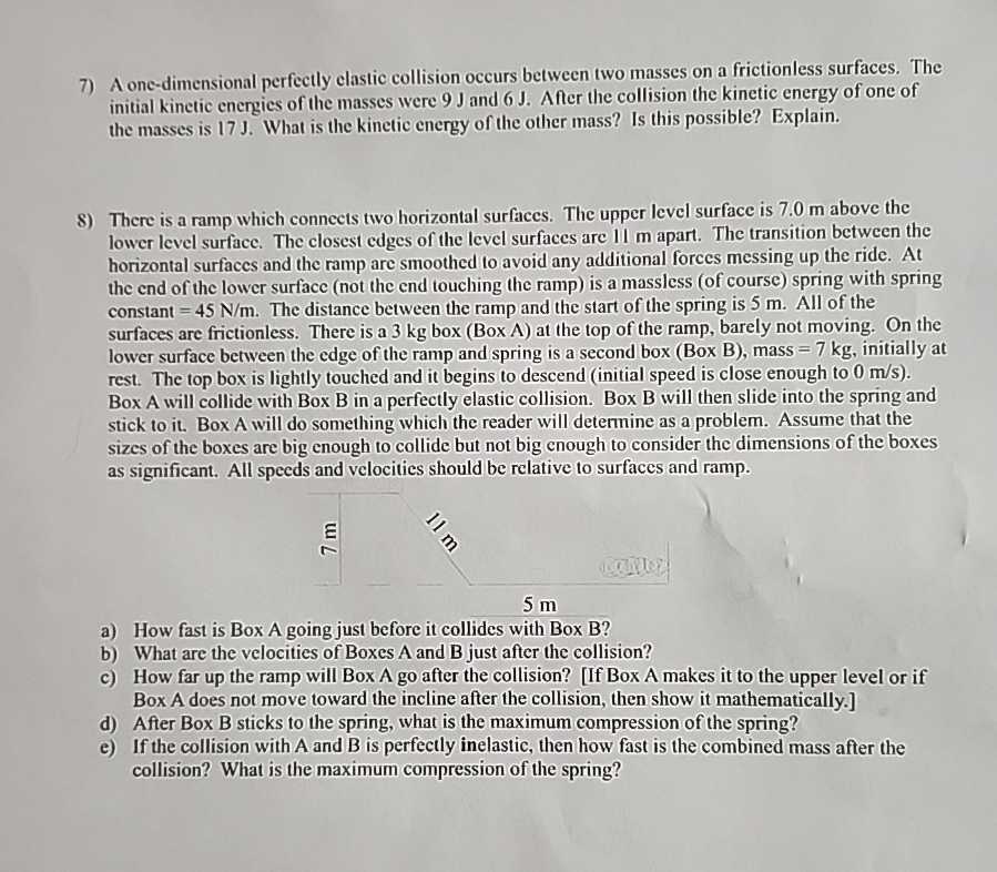 Solved A one-dimensional perfectly elastic collision occurs | Chegg.com