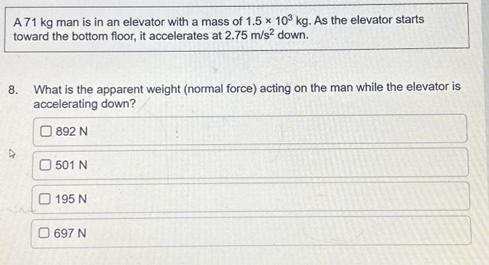 Solved A 71 kg man is in an elevator with a mass of 1.5×103 | Chegg.com