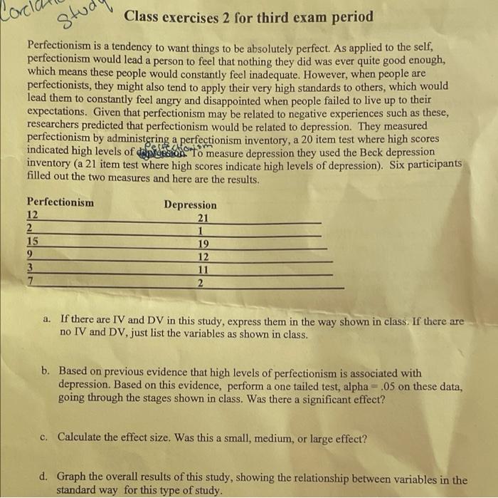 Solved stud Class exercises 2 for third exam period | Chegg.com