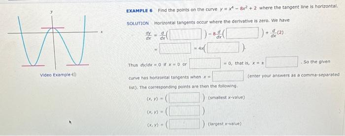 Solved EXAMPLE 6 Find the points on the curve y=x4−8x2+2 | Chegg.com