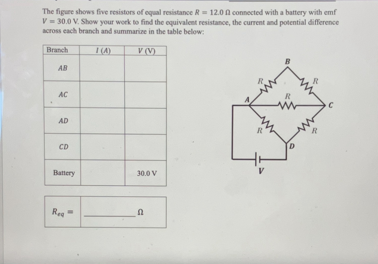 Solved The figure shows five resistors of equal resistance | Chegg.com