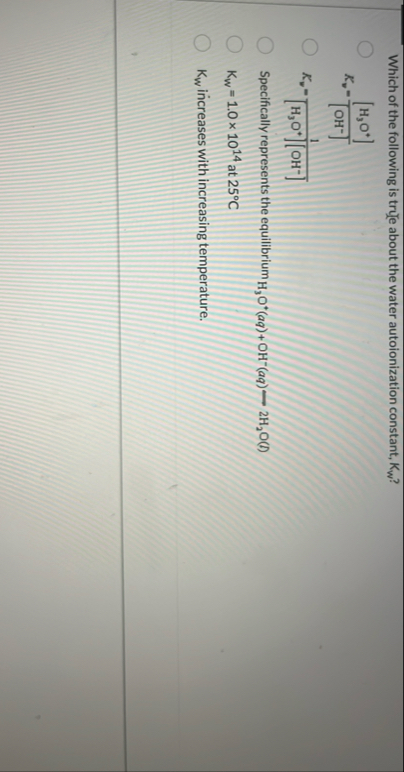 Solved Which of the following is truxe about the water | Chegg.com