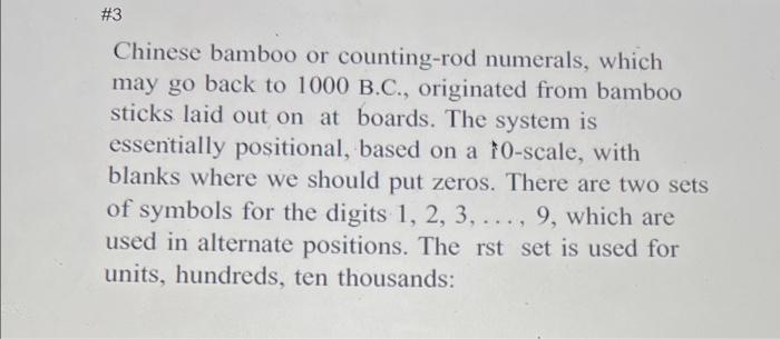 Solved Chinese bamboo or counting-rod numerals, which may go | Chegg.com