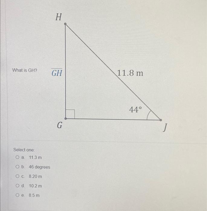 Solved a. 11.3 m b. 46 degrees c. 8.20 m d. 10.2 m e. 85 m | Chegg.com