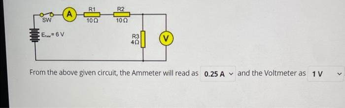Solved From the above given circuit, the Ammeter will read | Chegg.com