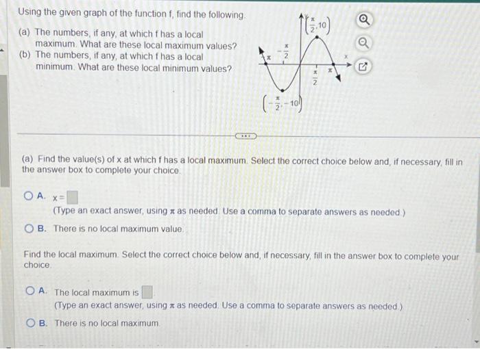 Solved Using the given graph of the function f, find the | Chegg.com