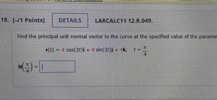 Solved 15 [ 1 Points] Details Larcalc11 12 R 049 Find The