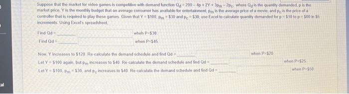 Solved Suppose that the markot for video fampes is competive | Chegg.com