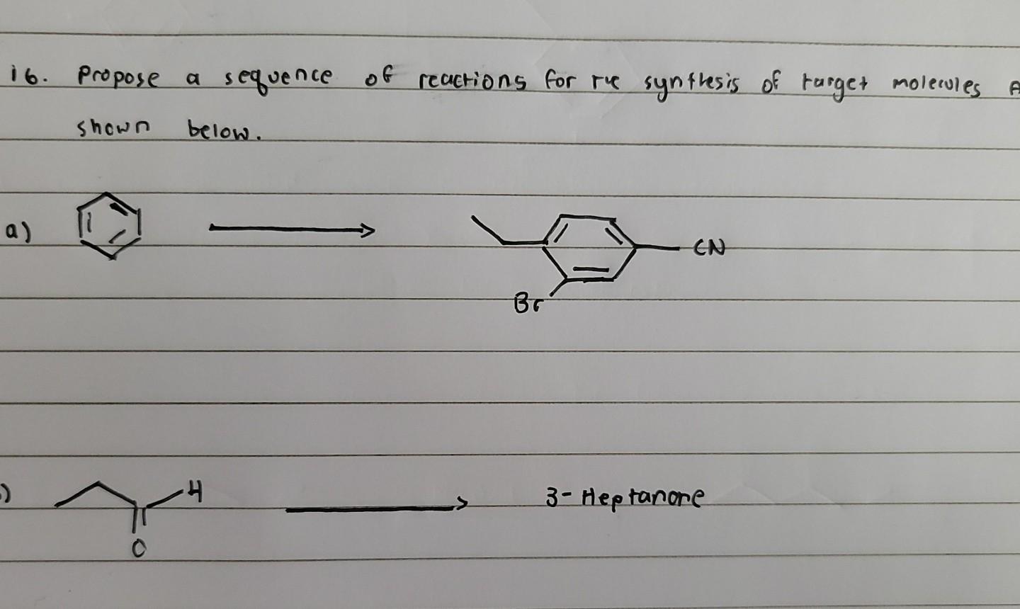 Solved Propose a sequence of reactions for the synthesis of | Chegg.com