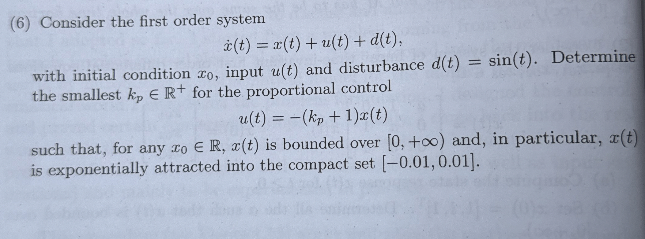 Solved (6) ﻿Consider the first order | Chegg.com