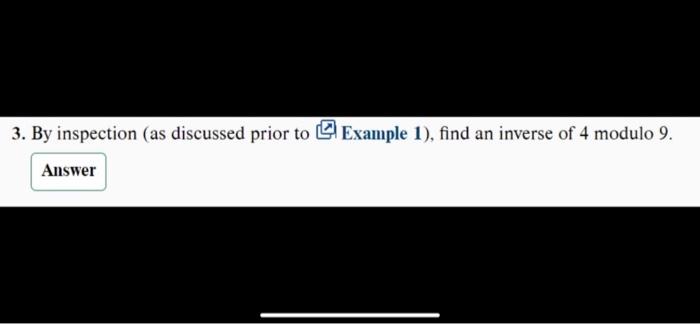 Solved 3. By inspection (as discussed prior to ્ㅚ Example | Chegg.com