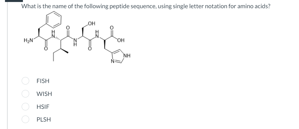 What is the name of the following peptide sequence, | Chegg.com