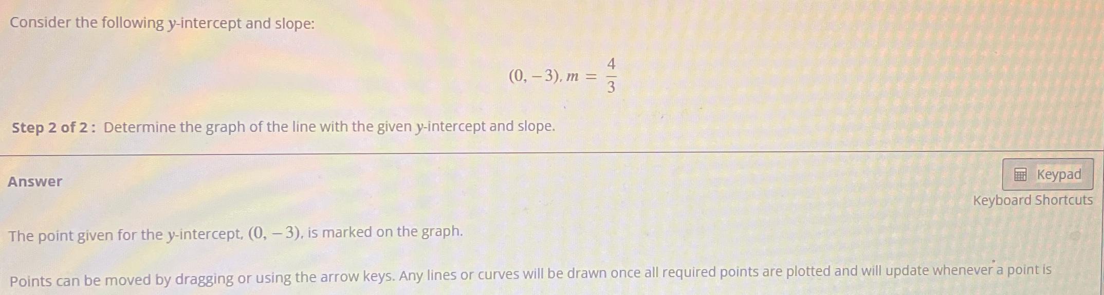 Solved Consider the following y-intercept and | Chegg.com