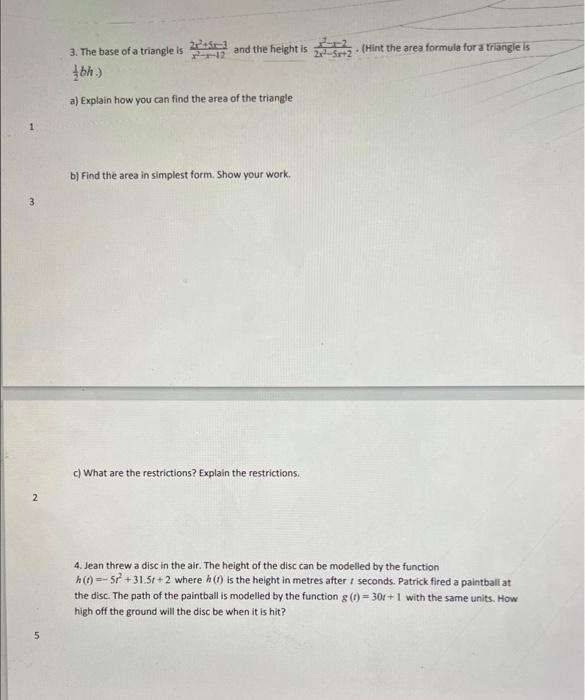 Solved 1. Graph the function y=−3(x+1)2+4. Determine whether | Chegg.com