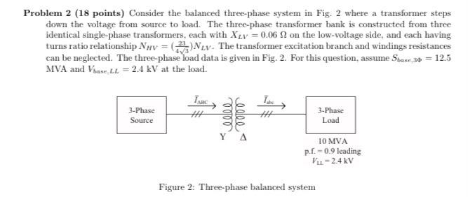 Solved a) draw the per phase equivalent circuit in per unit. | Chegg.com