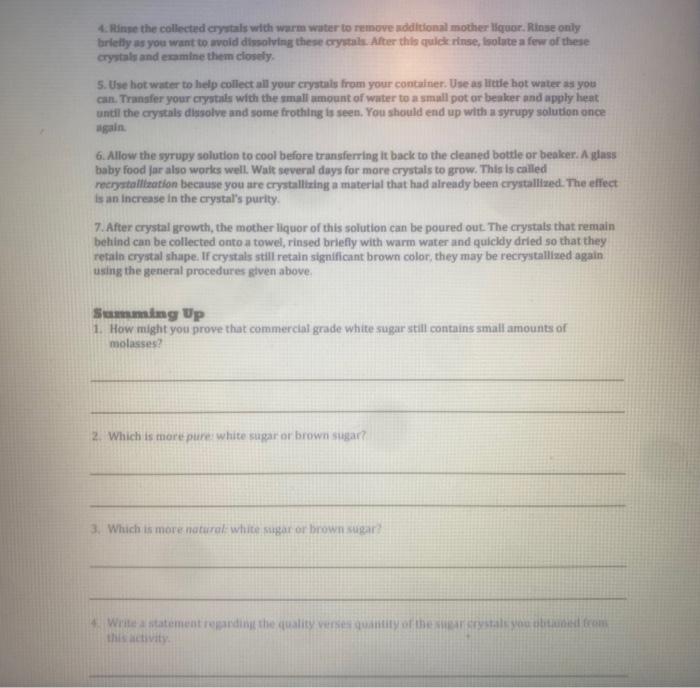 A supersaturated solution of brown sugar in water may | Chegg.com