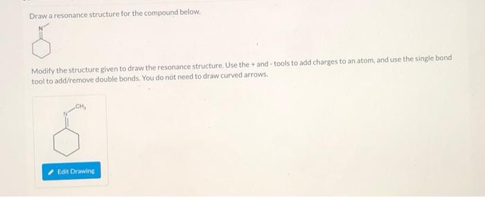 Solved Draw a resonance structure for the compound below. | Chegg.com