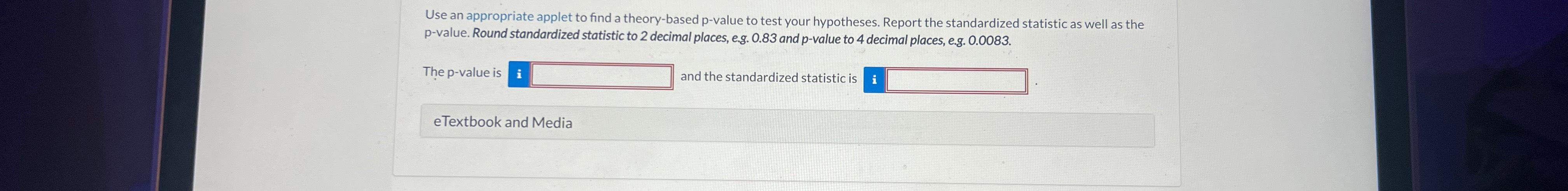 Use an appropriate applet to find a theory-based | Chegg.com