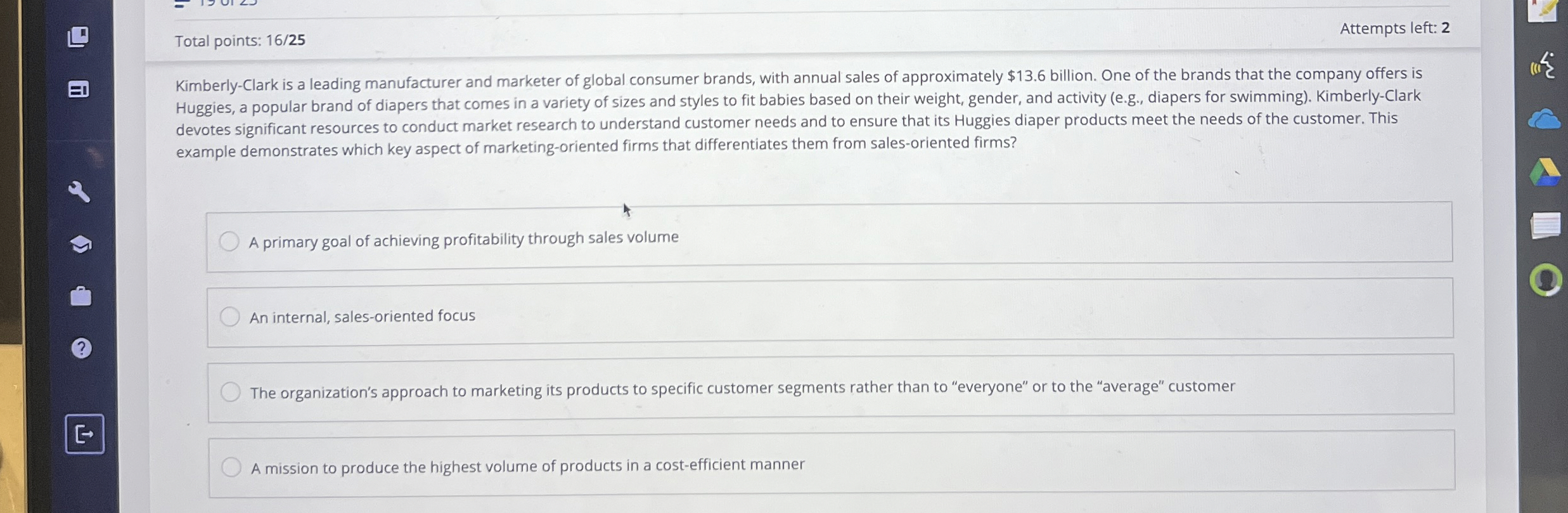 Solved Total points: 1625Attempts left: 2Kimberly-Clark is a | Chegg.com