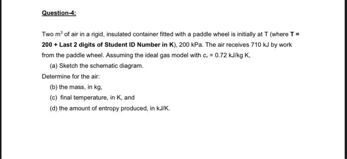 Solved Two m3 of air in a rigid, insulated container fitted | Chegg.com