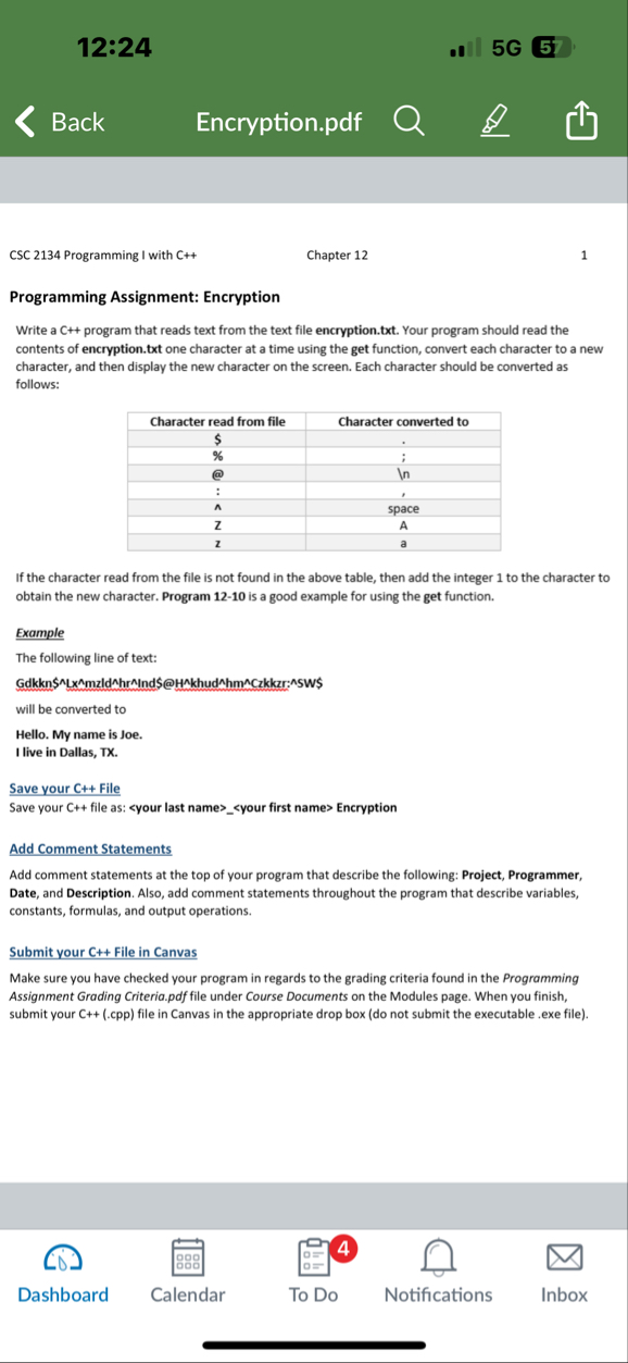 12:24BackEncryption.pdfCSC 2134 ﻿Programming I with C | Chegg.com