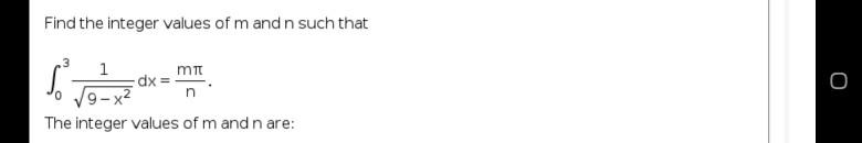 Solved Find the integer values of m and n such that 3 1 mit | Chegg.com