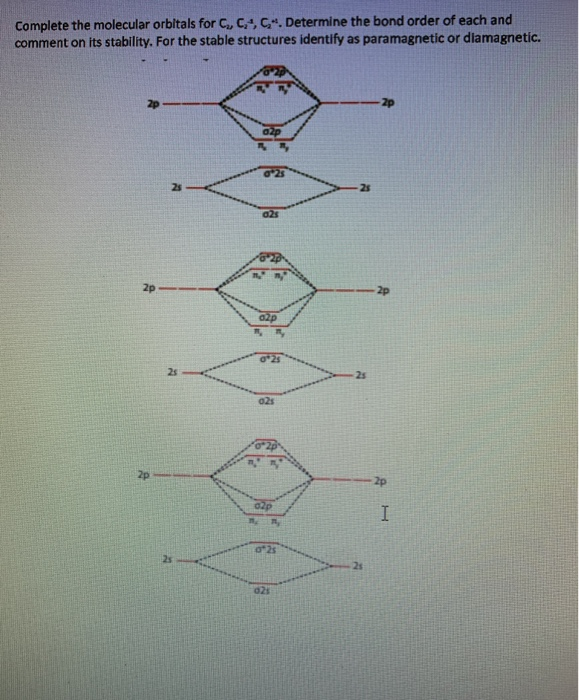Solved Complete the molecular orbitals for C, C4, C4. | Chegg.com