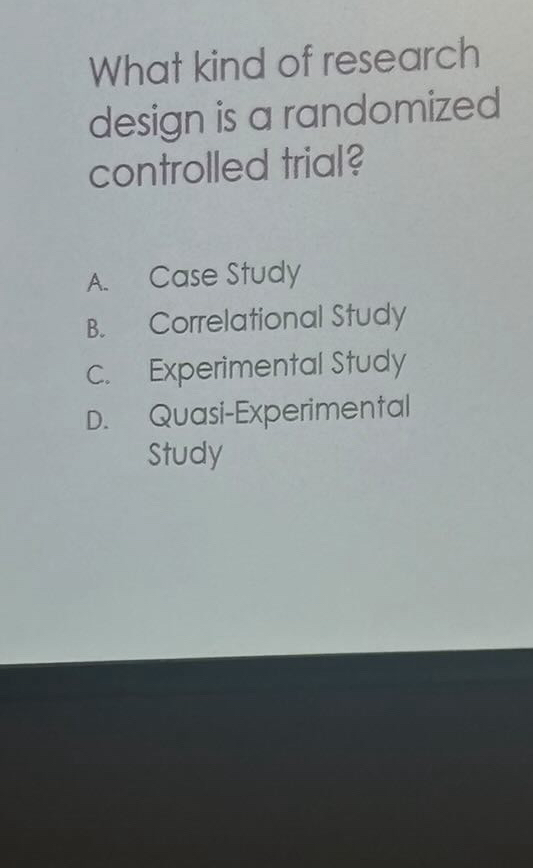 Solved What kind of researchdesign is a randomizedcontrolled | Chegg.com