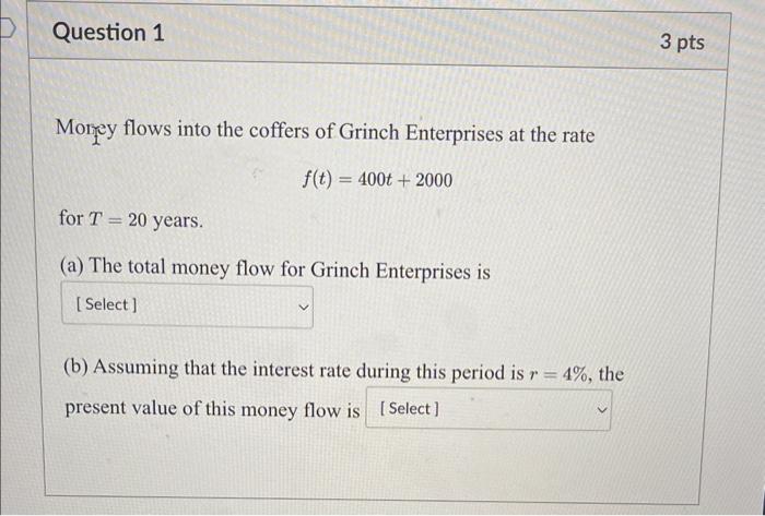 Solved Money flows into the coffers of Grinch Enterprises at | Chegg.com