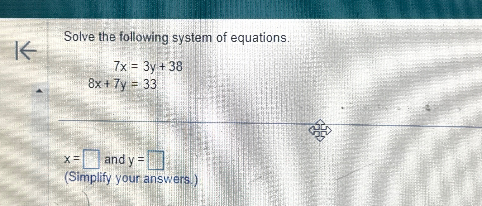Solved Solve the following system of | Chegg.com