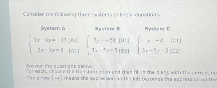Solved Consider the following three systems of linear | Chegg.com