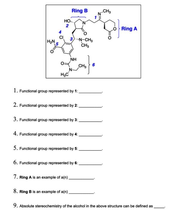 Solved 1. Functional group represented by 1 : 2. Functional | Chegg.com