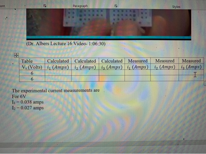 Solved rocedure 1. The currents flowing through loop 1 and | Chegg.com
