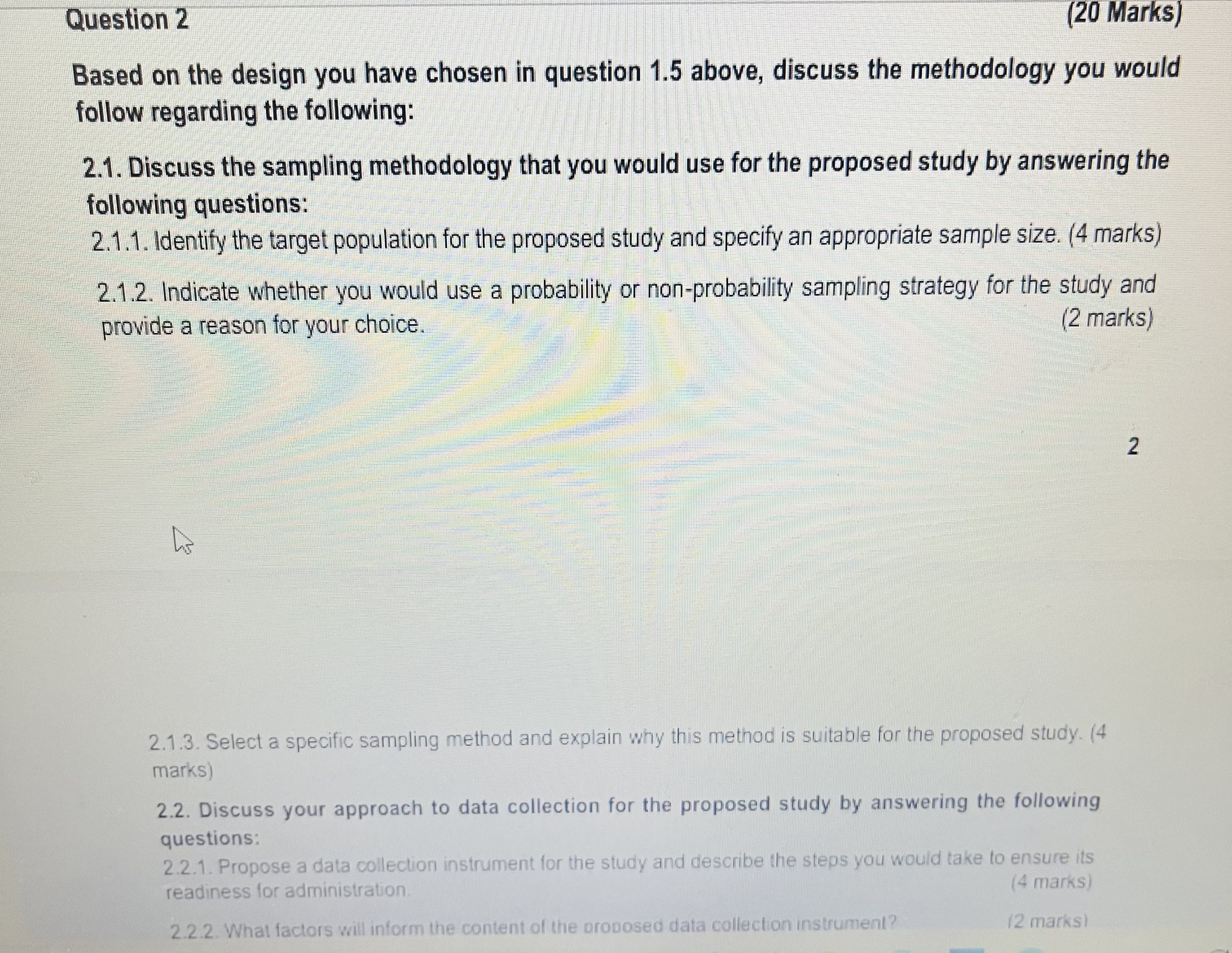 Solved Question 2(20 ﻿Marks)Based on the design you have | Chegg.com
