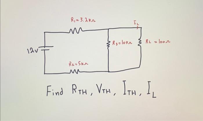 Solved Find RTH,VTH,ITH,IL | Chegg.com
