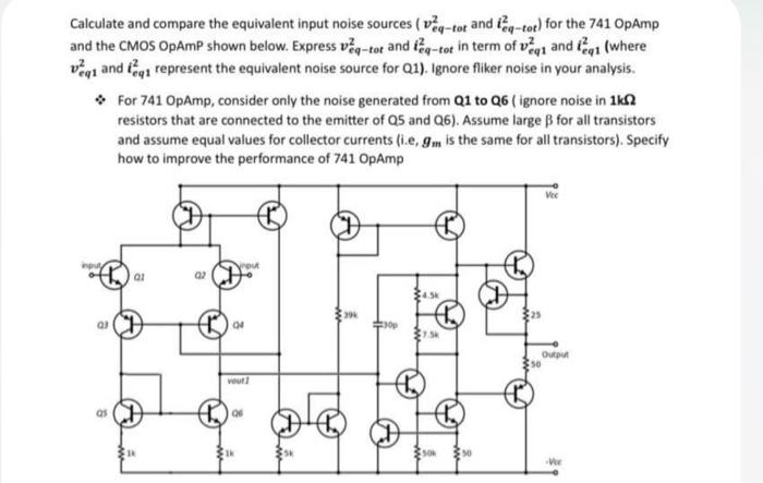Solved Calculate and compare the equivalent input noise | Chegg.com