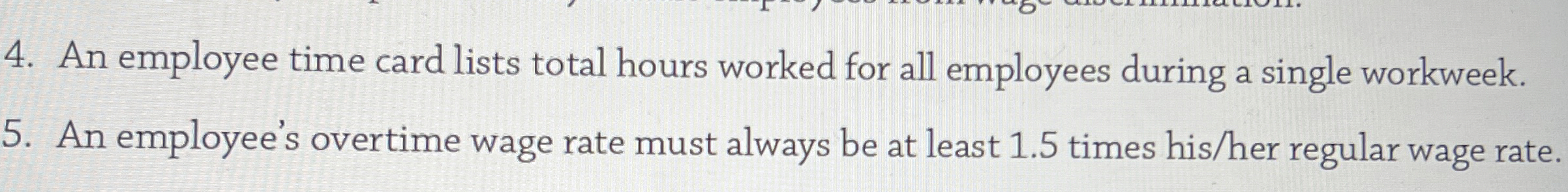 Solved An employee time card lists total hours worked for | Chegg.com