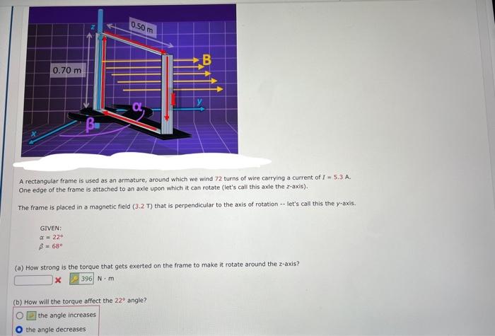 A rectangular frame is used as an armature, around | Chegg.com