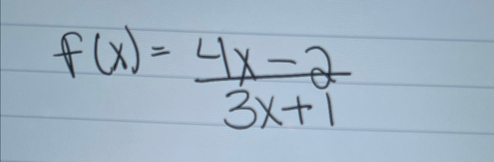 Solved Find inverse function of ff(x)=4x-23x+1 | Chegg.com