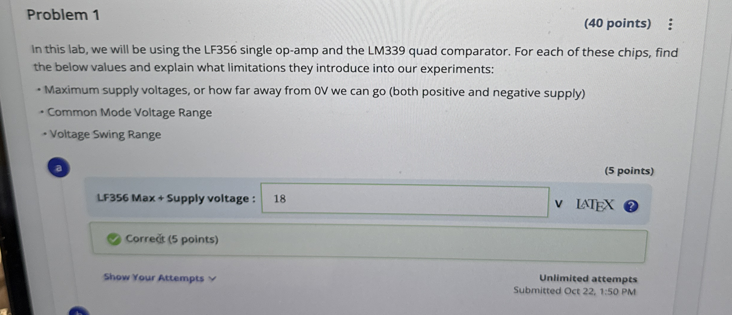 Solved Problem 1(40 ﻿points) ：In this lab, we will be using | Chegg.com