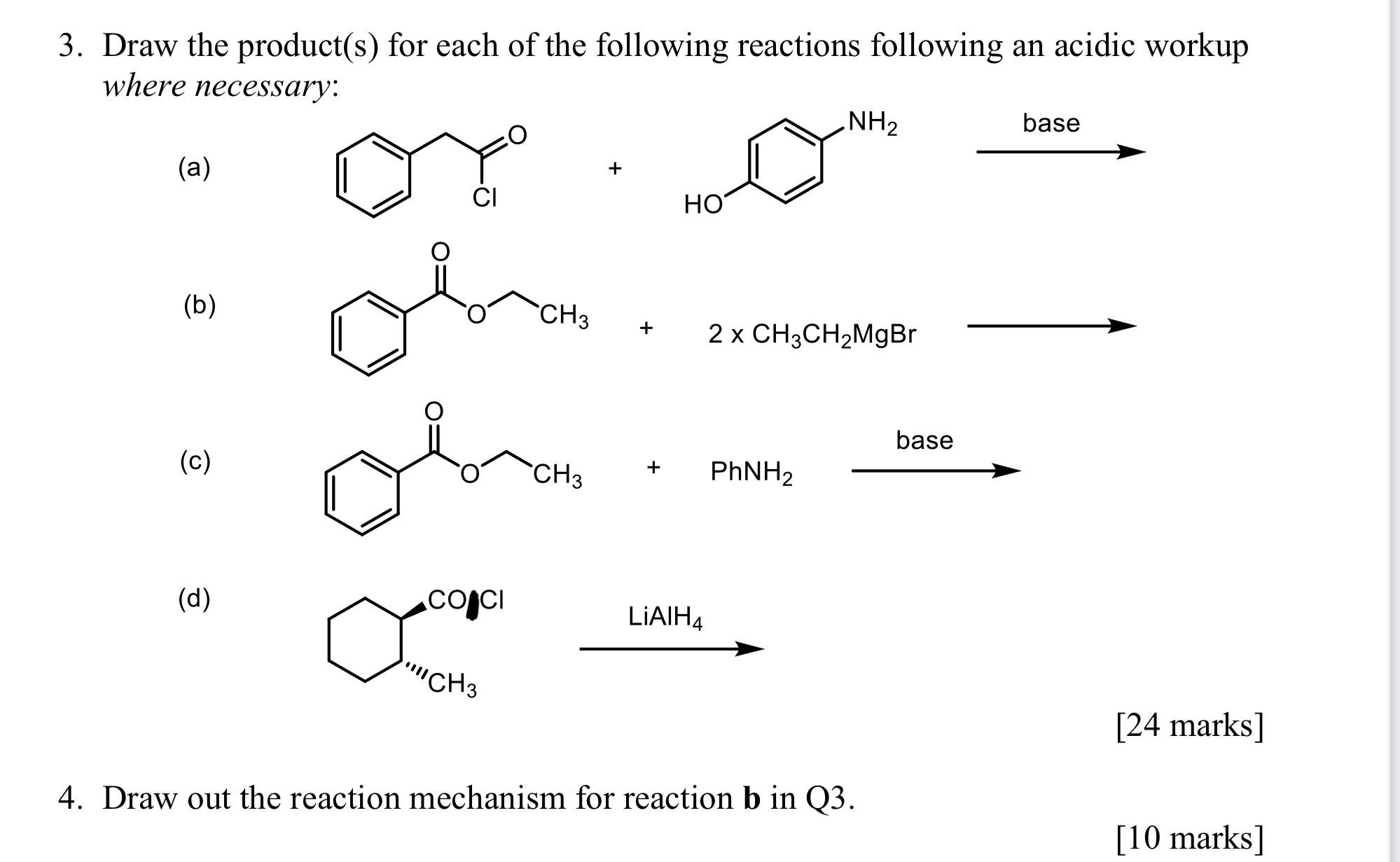 Solved Part 1: Draw the product(s) ﻿for each of the | Chegg.com