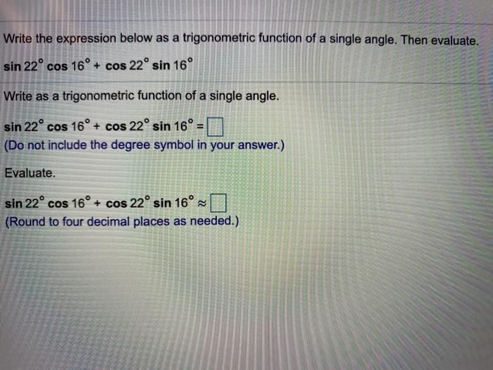 Solved Write the expression below as a trigonometric | Chegg.com