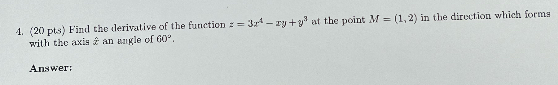 Solved (20 ﻿pts) ﻿Find the derivative of the function | Chegg.com