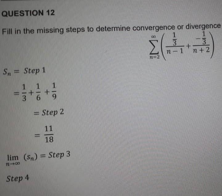 Solved QUESTION 12 Fill in the missing steps to determine | Chegg.com